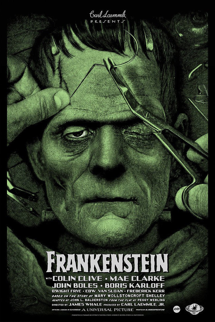 Frankenstein Screen Print by Elvisdead - Limited Edition 24x36 – RARE ...