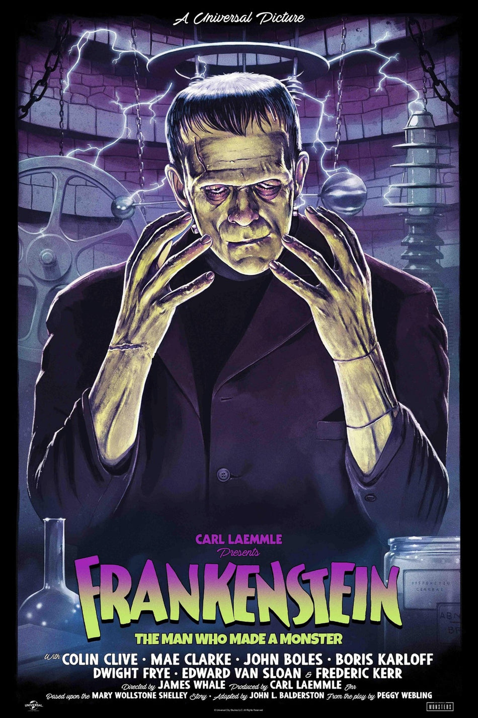 Frankenstein Movie Poster by Tom Walker - Limited Edition Screen Print ...