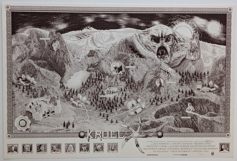 KRULL (keyline) by Chris Skinner limited edition keyline screen print ...