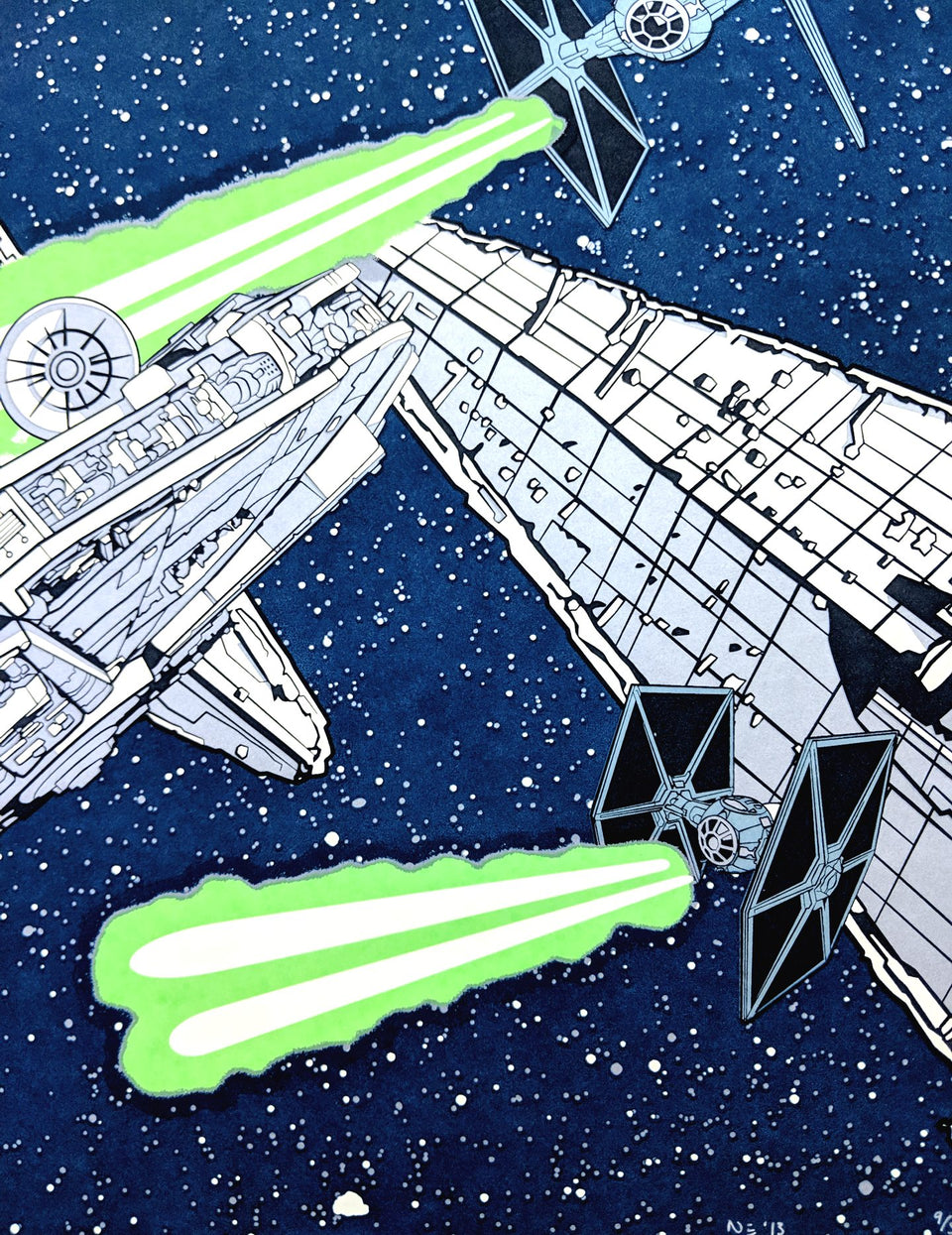 STAR WARS by N.E. signed limited edition screen print, metallic inks ...